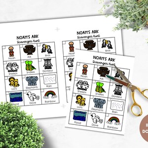 Noah's Ark, Printable Bible Scavenger Hunt, Sunday School Game, Kids ...