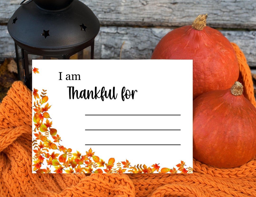 I Am Thankful For, Printable Thankful Cards, Grateful for You, Thankful ...