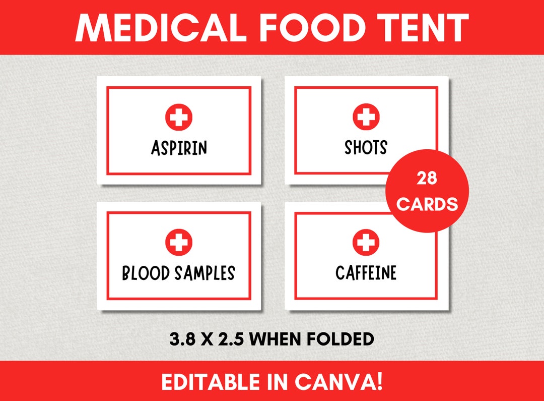 Nursing Graduation Party Tent Cards Printable, Food Place Cards, Nurse ...
