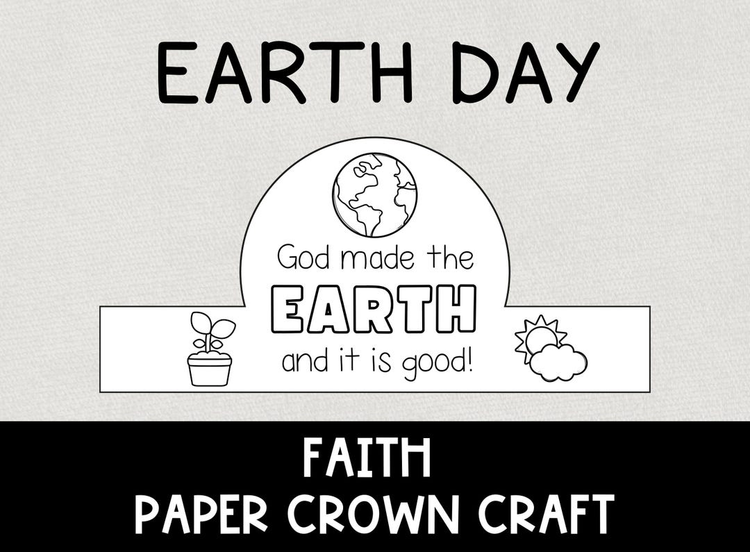 Earth Day Craft, Creation Bible Crown, Printable Faith Headband, Sunday ...
