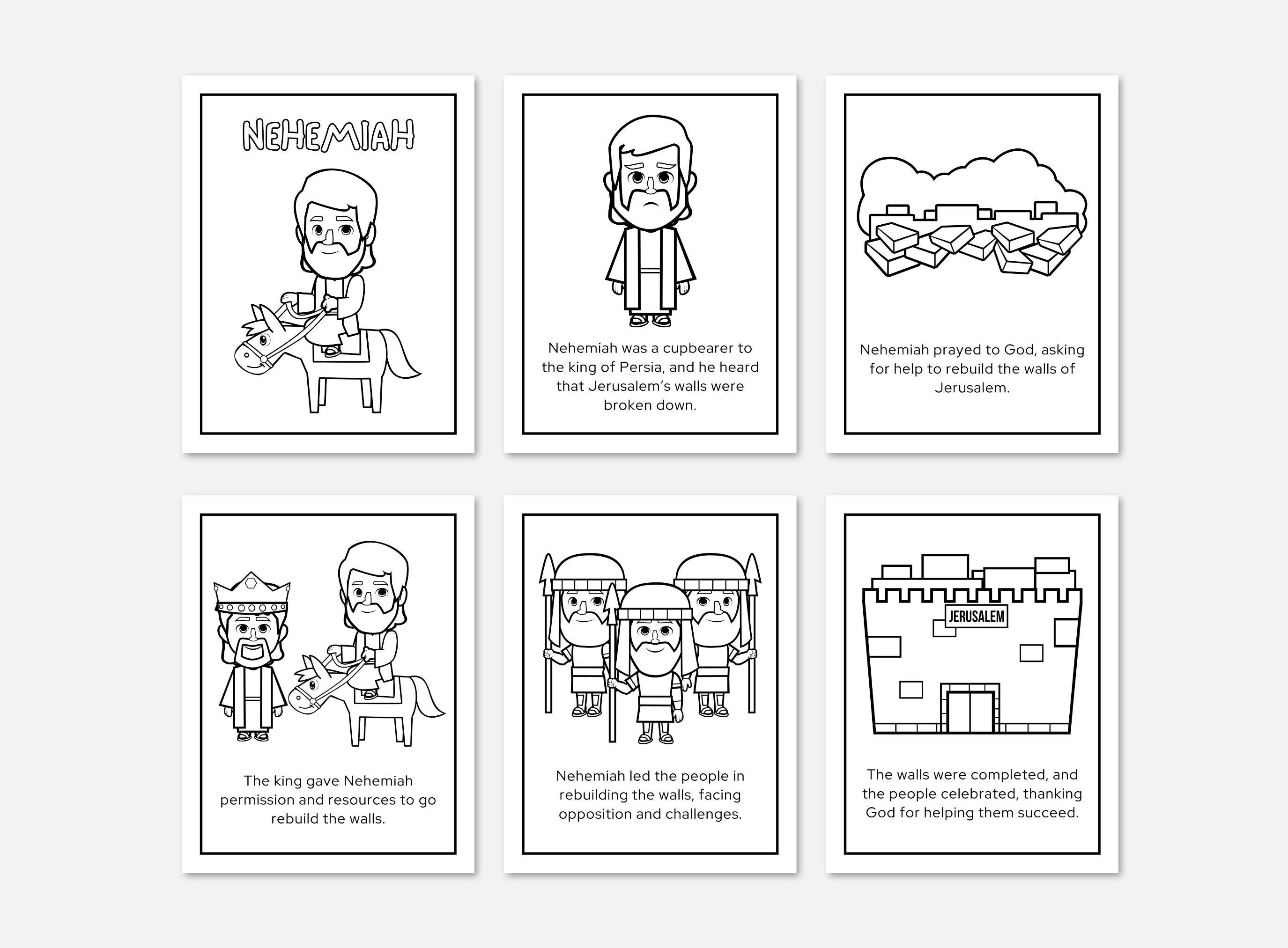 Nehemiah Bible Lesson Teaching Posters, Printable Sunday School ...