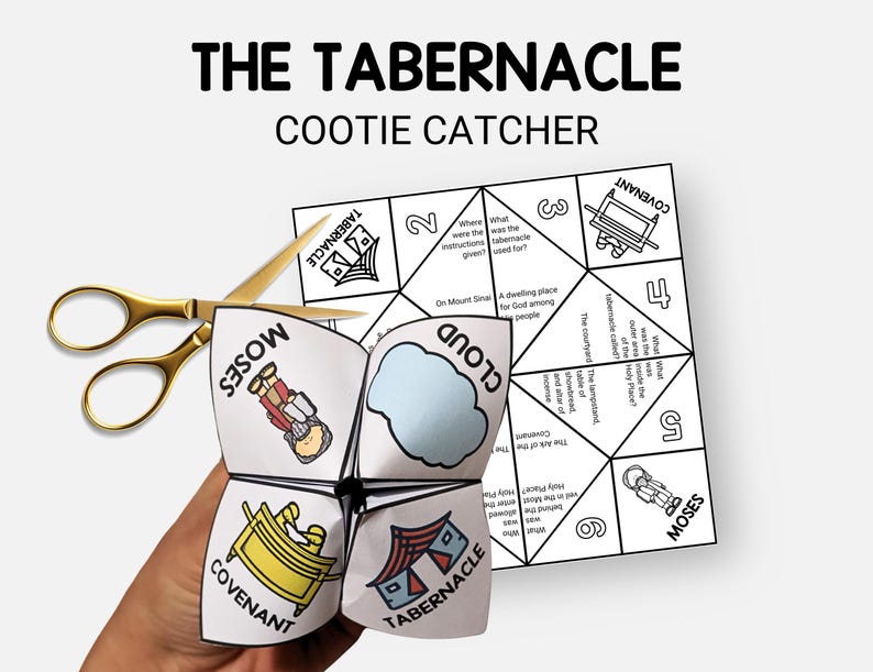 The Tabernacle, Bible Cootie Catcher Printable, Sunday School Craft ...