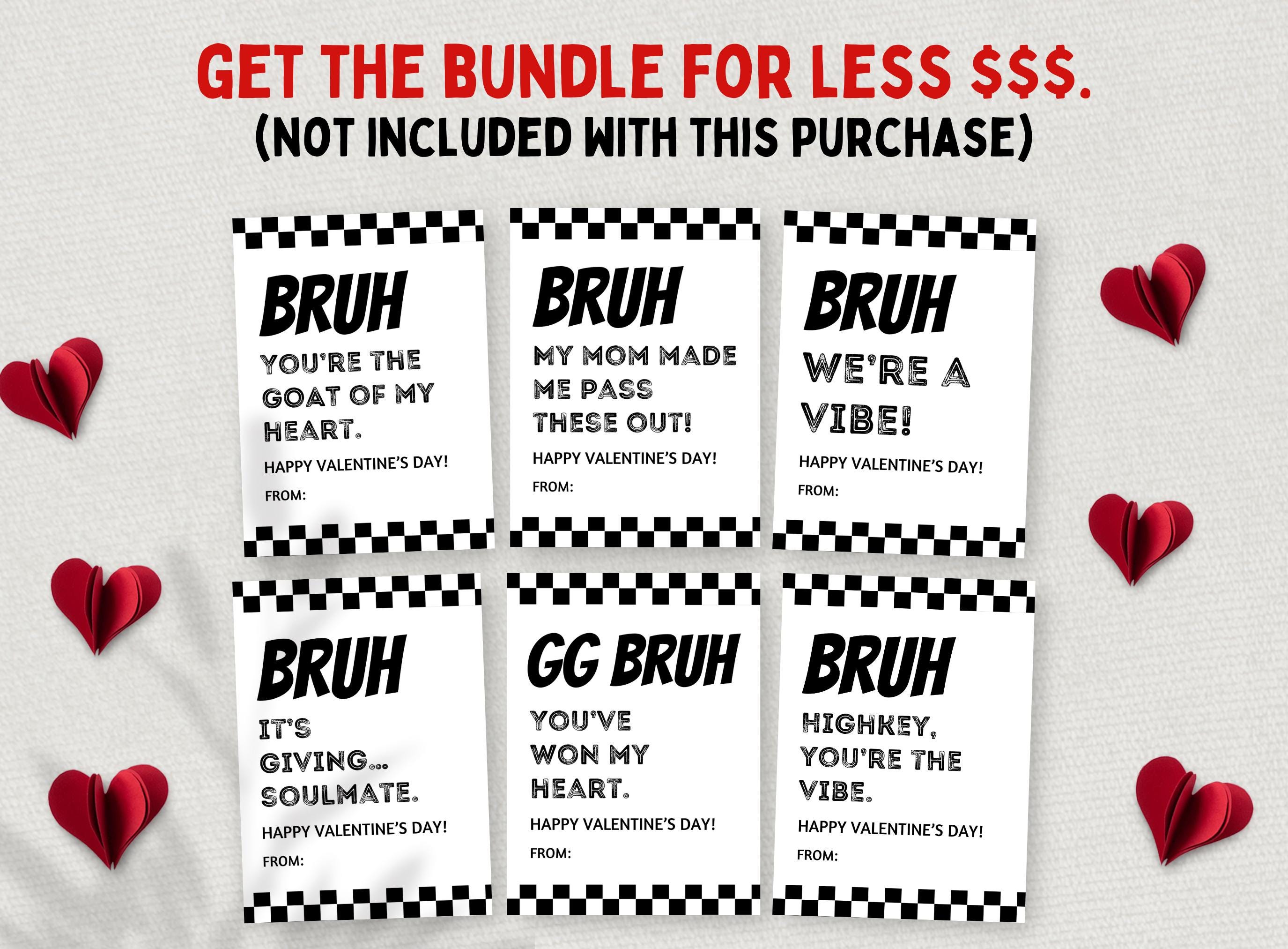 Bruh Valentine, Printable Classroom Valentines, Snarky Classmate Gift ...