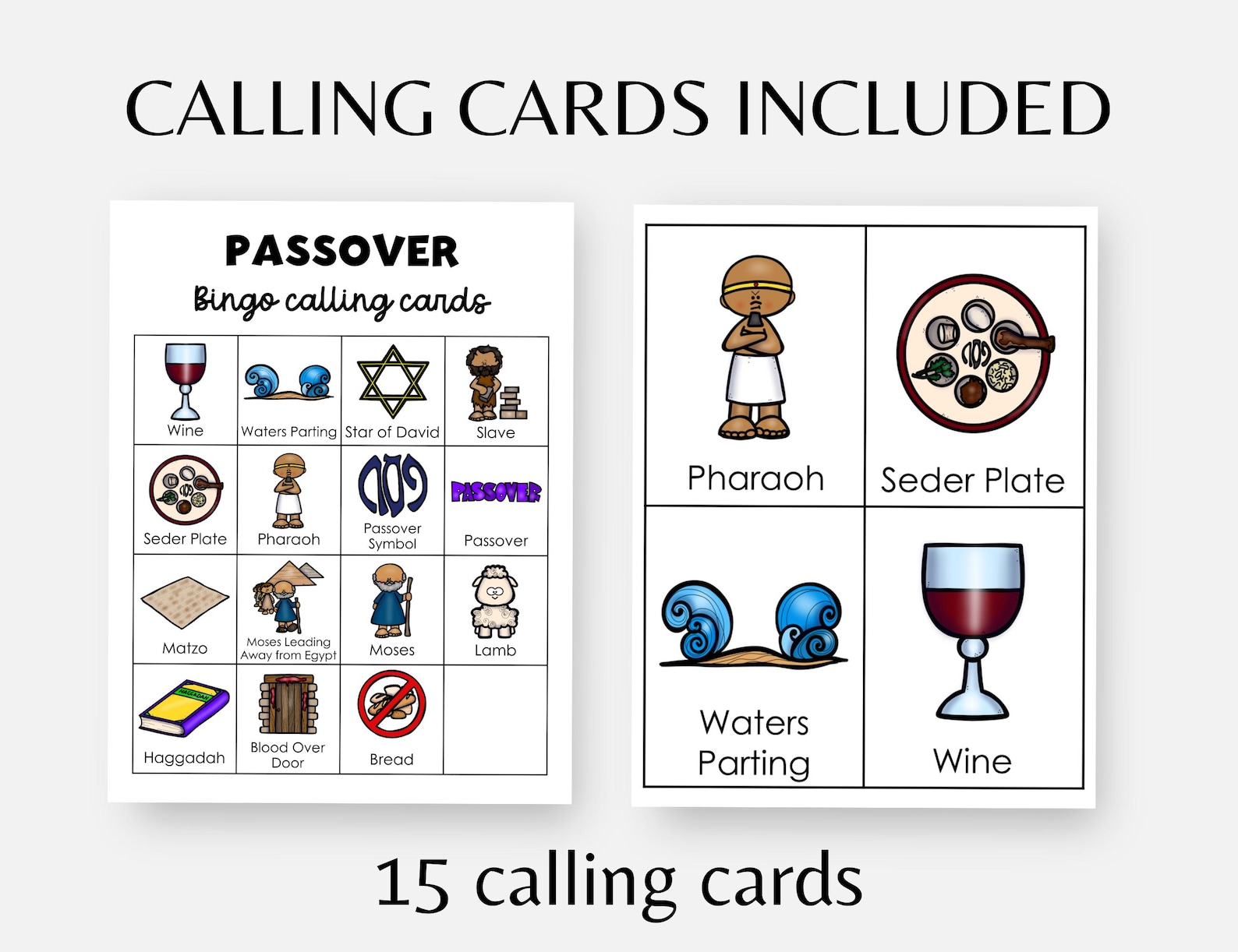 Passover Bingo Cards, Printable Bible Sunday School Activity for Kids ...