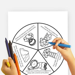 Jacob's Ladder, Printable Bible Coloring Wheel, Old Testament Sunday ...