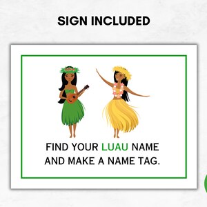 Whats Your Luau Name, Luau Party Game for Kids and Adults, Summer ...
