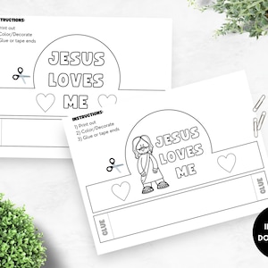 Jesus Loves Me Bible Crown, Printable Faith Crown, Sunday School Craft ...