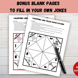 Valentines Day Joke Teller Printable, Cootie Catcher Template, School ...