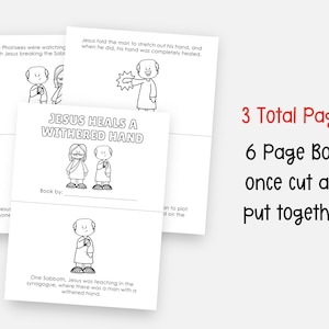Jesus Heals a Man With a Withered Hand, Printable Mini Bible Book ...