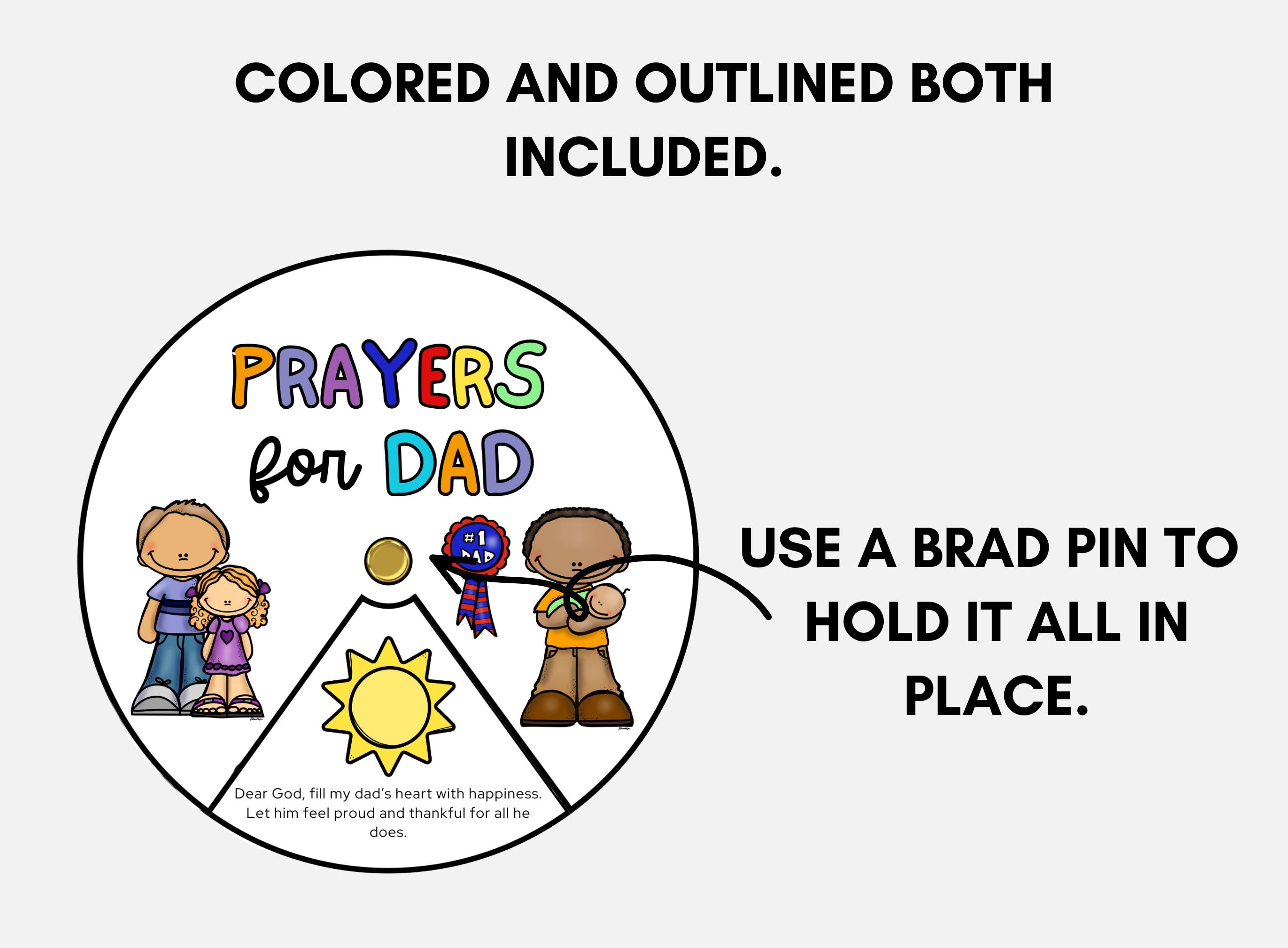 Prayers for Dad, Father's Day Bible Craft, Printable Christian Coloring ...