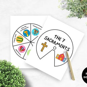 Seven Sacraments, Printable Bible Coloring Wheel, Sunday School Craft ...