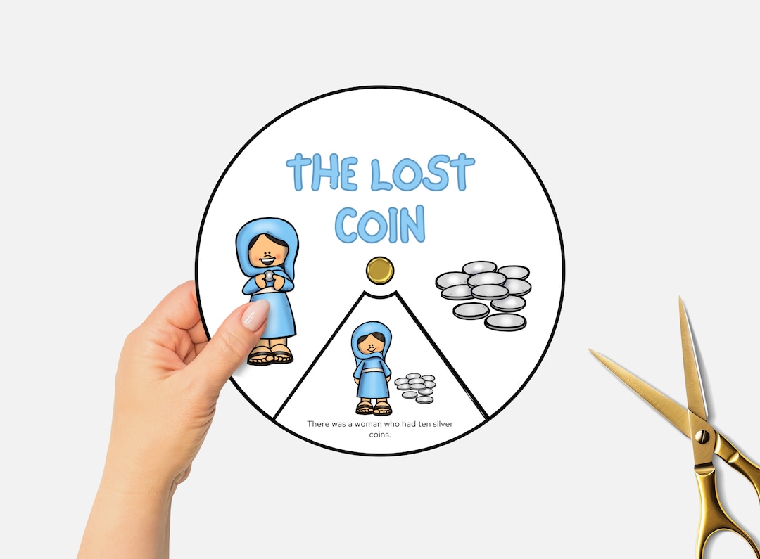 Parable of the Lost Coin, Printable Bible Coloring Wheel, Sunday School ...
