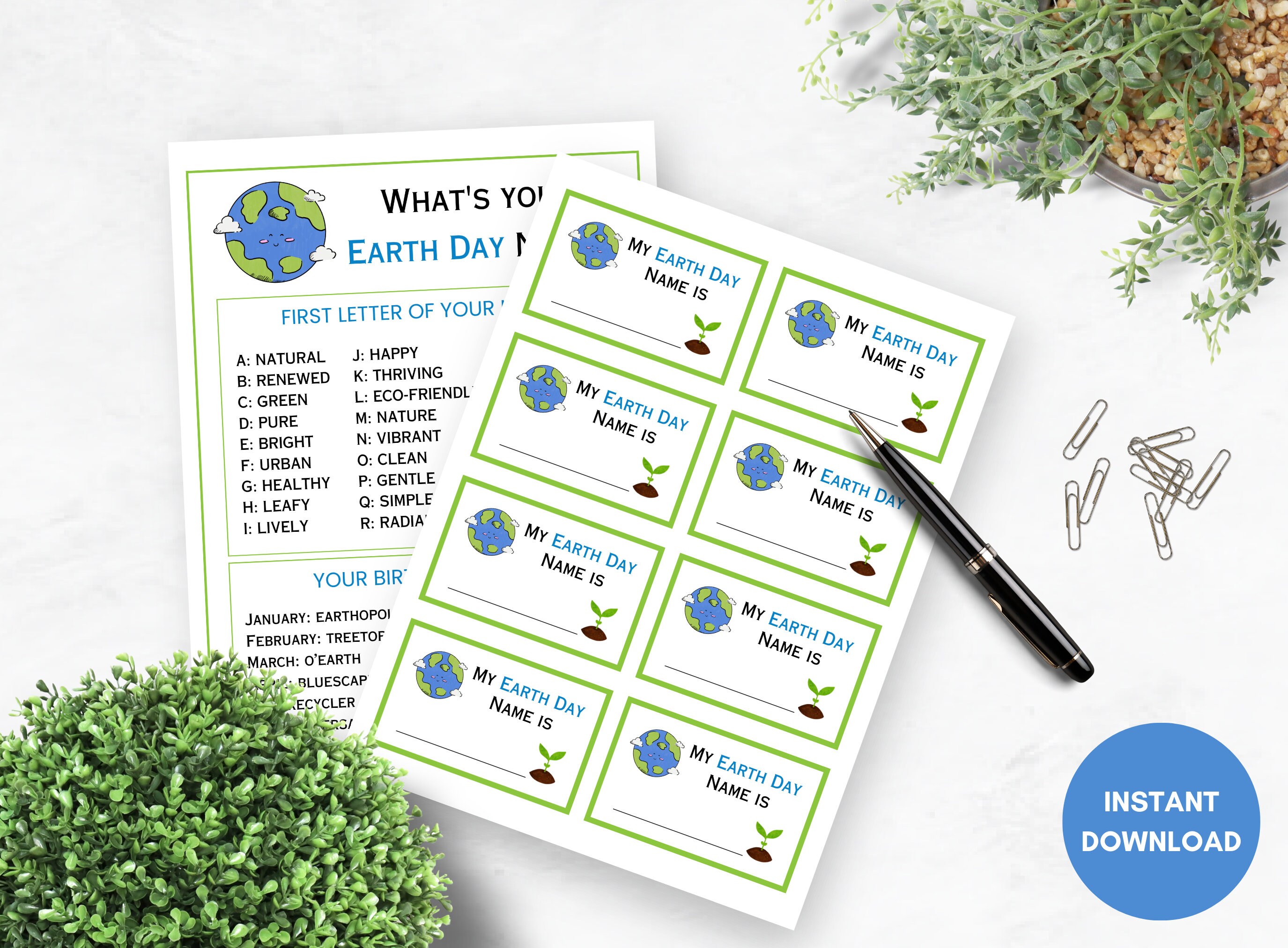 What's Your Earth Day Name, Printable Earth Day Game, Fun Earth Day ...