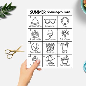 Summer Scavenger Hunt, Printable Outdoor Scavenger Hunt, Kids Scavenger ...