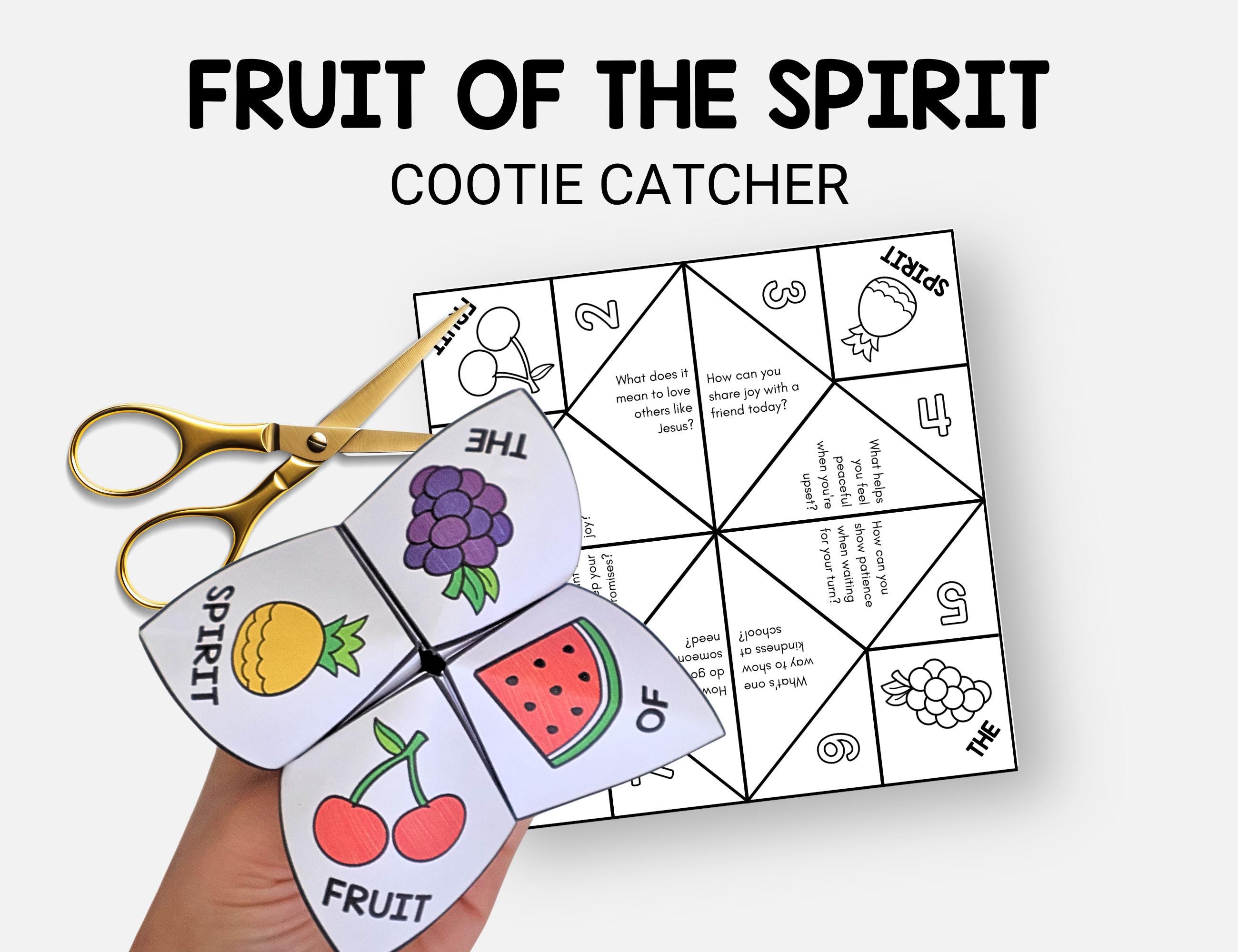 Fruit of the Spirit, Bible Cootie Catcher, Easy Sunday School Craft for ...