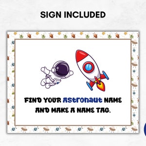 What's Your Astronaut Name, Space Theme Birthday Party Game for Kids ...