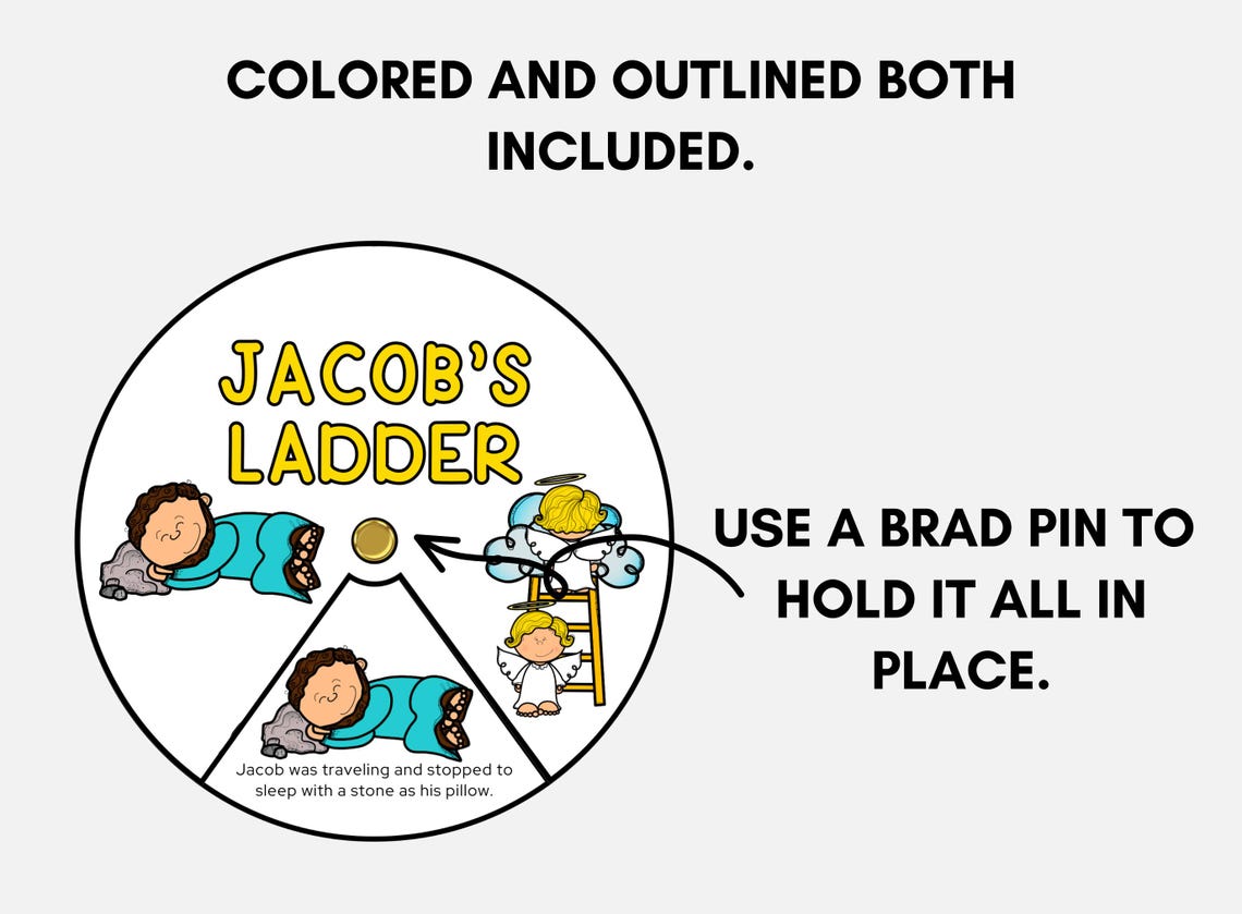 Jacob's Ladder, Printable Bible Coloring Wheel, Old Testament Sunday ...
