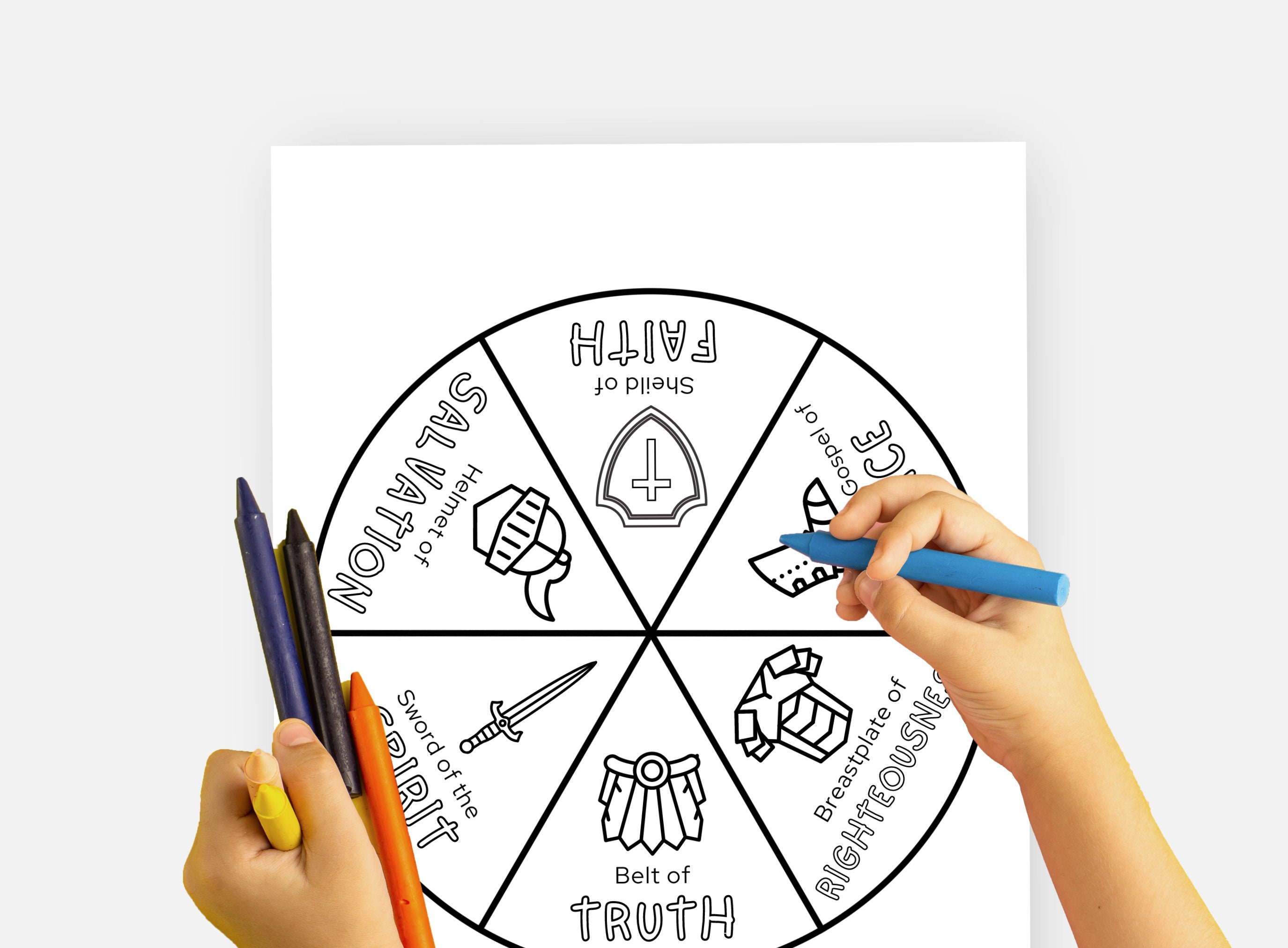Armor of God, Ephesians 6 10, Printable Coloring Wheel, Sunday School ...