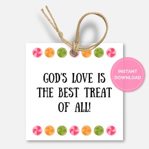 Christian Halloween Printable Tags, Square Religious Bible Treat Tags ...