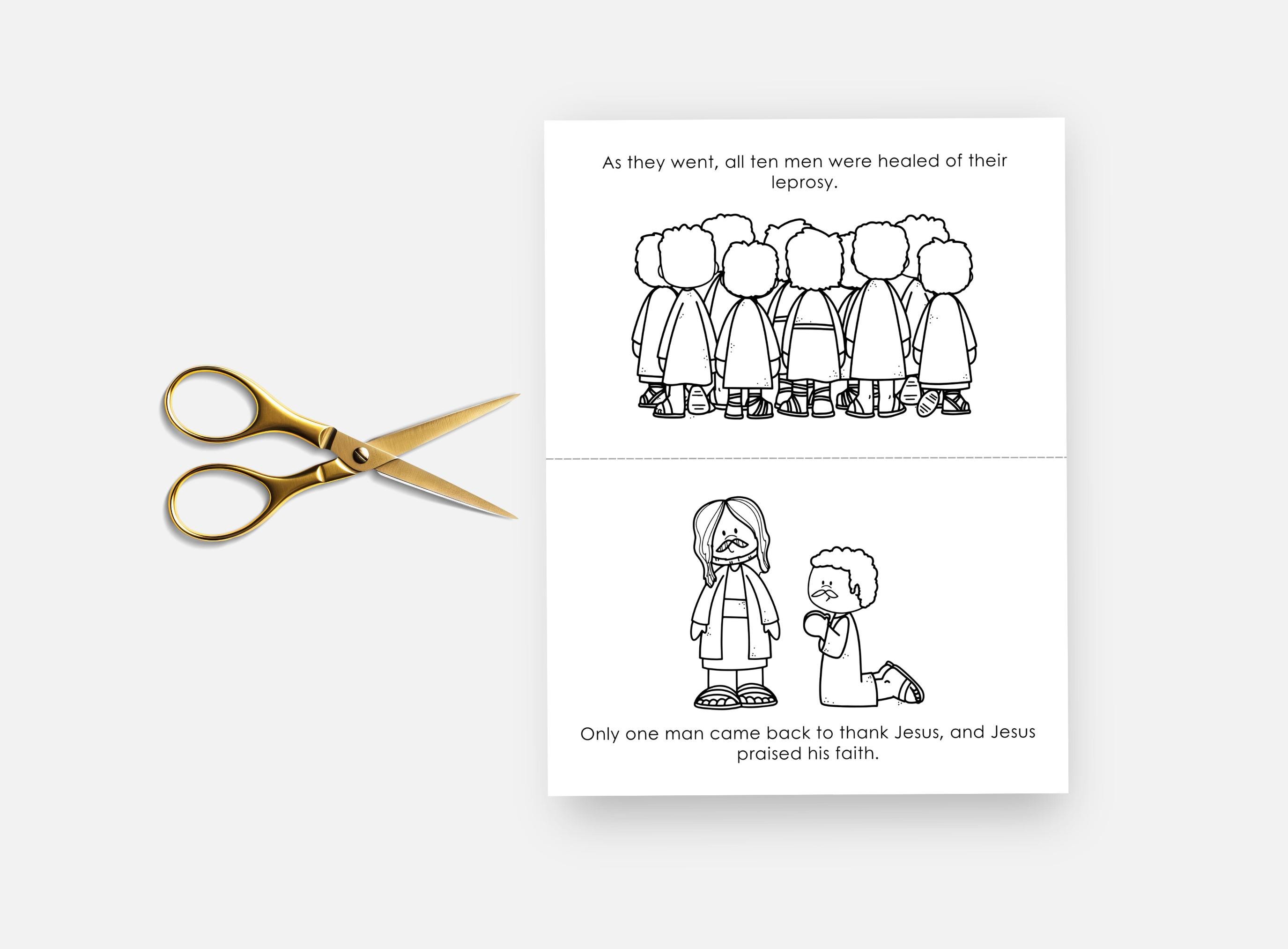Jesus Heals 10 Men With Leprosy, Printable Mini Bible Book, Sunday ...