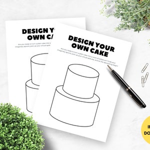 Design Your Cake Printable Activity, Cake Game for Kids and Adults ...