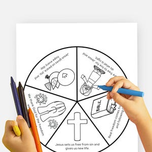 Freedom in Jesus, Printable 4th of July Bible Coloring Wheel, Sunday ...
