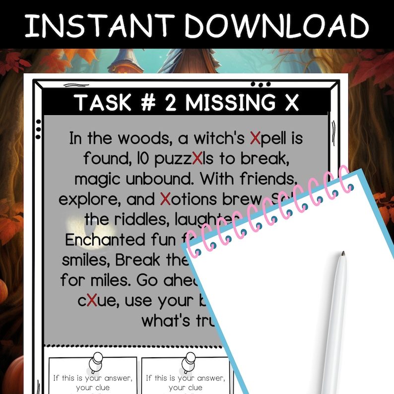The Witch's Spell Room Escape Room, Halloween Escape Room, Printable ...