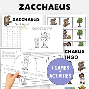 Zacchaeus Bible Lesson, VBS Activity Pack, New Testament Sunday School ...