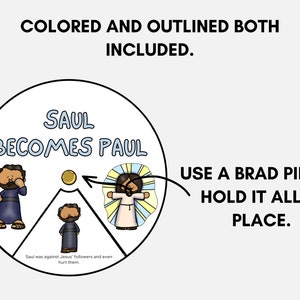 Saul Becomes Paul, Printable Bible Coloring Wheel, Sunday School Craft ...