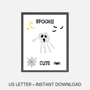 Halloween Handprint Art, Printable Baby Footprint Craft, Toddler ...