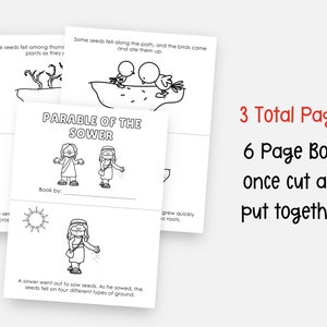 Parable of the Sower, Printable Mini Bible Book, Sunday School Craft ...