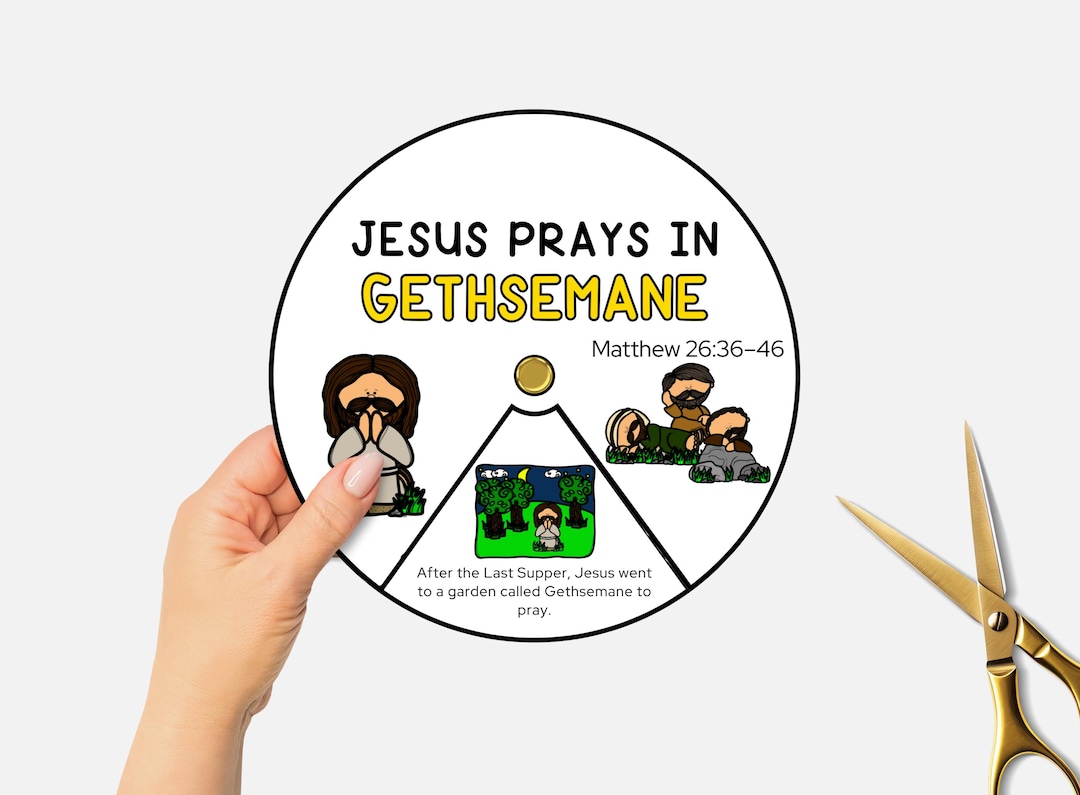 Jesus Prays in Gethsemane, Printable Last Supper Coloring Wheel, Sunday ...