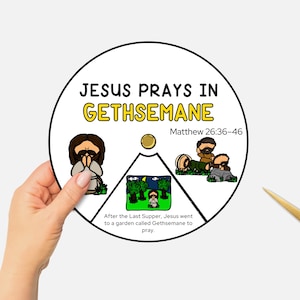 Jesus Prays in Gethsemane, Printable Last Supper Coloring Wheel, Sunday ...