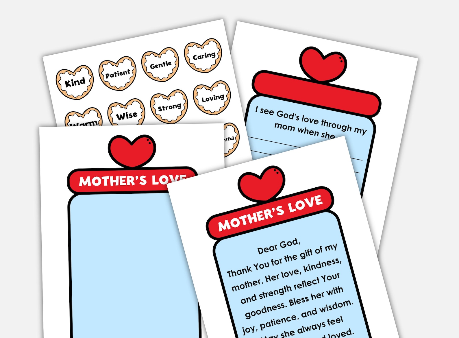 Mothers Day Bible Craft, Printable Christian Mom Gift From Kids, Easy ...