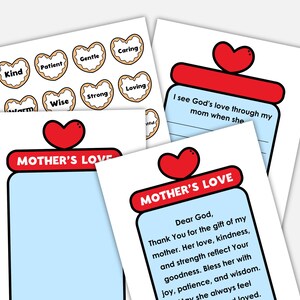 Mothers Day Bible Craft, Printable Christian Mom Gift From Kids, Easy ...