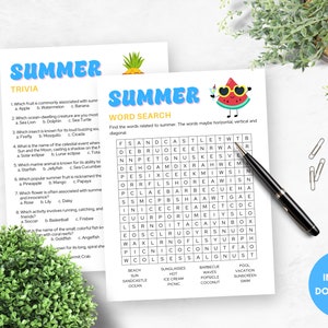 20 Printable Summer Games, Fun Summer Activities for Kids and Adults ...