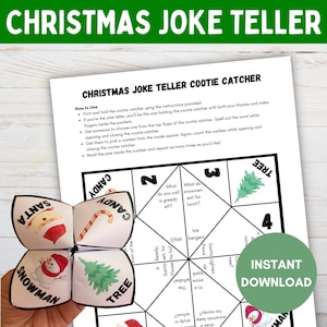 Christmas Joke Teller, Printable Xmas Cootie Catcher, Fortune Teller ...