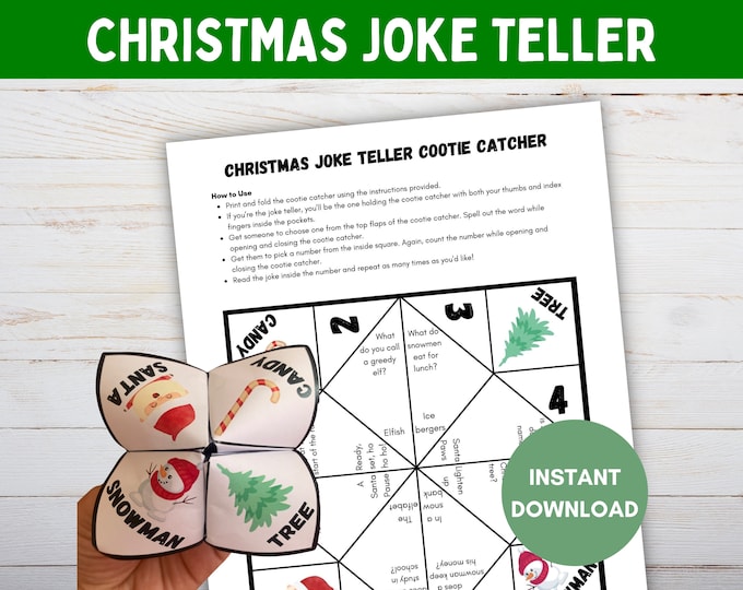 Christmas Joke Card, Christmas Joke Tellers, Fortune Teller, Cootie ...