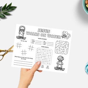 Miracles of Jesus, Life of Jesus, 6 Printable Bible Placemat Activity ...