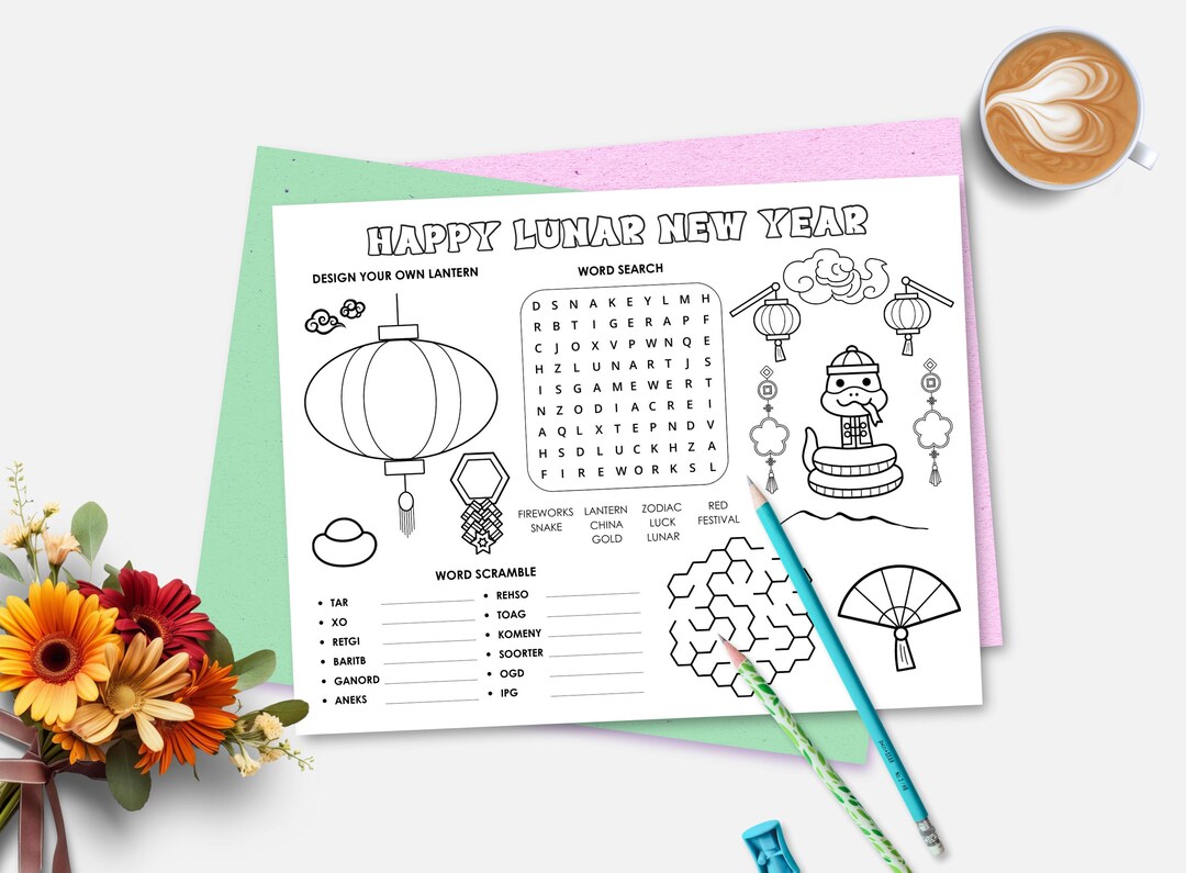 2025 Lunar New Year Printable, Year of Snake Activity Sheet, Chinese ...