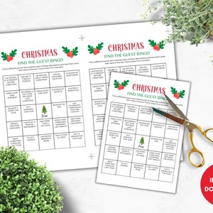 Find the Guest Bingo, Christmas Bingo, Fun Holiday Group Activity ...