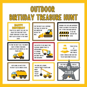 Construction Birthday Scavenger Hunt for Kids, Outdoor Treasure Hunt ...