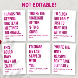 Coworker Valentines, Printable Office Valentine Gift Tags, Funny ...