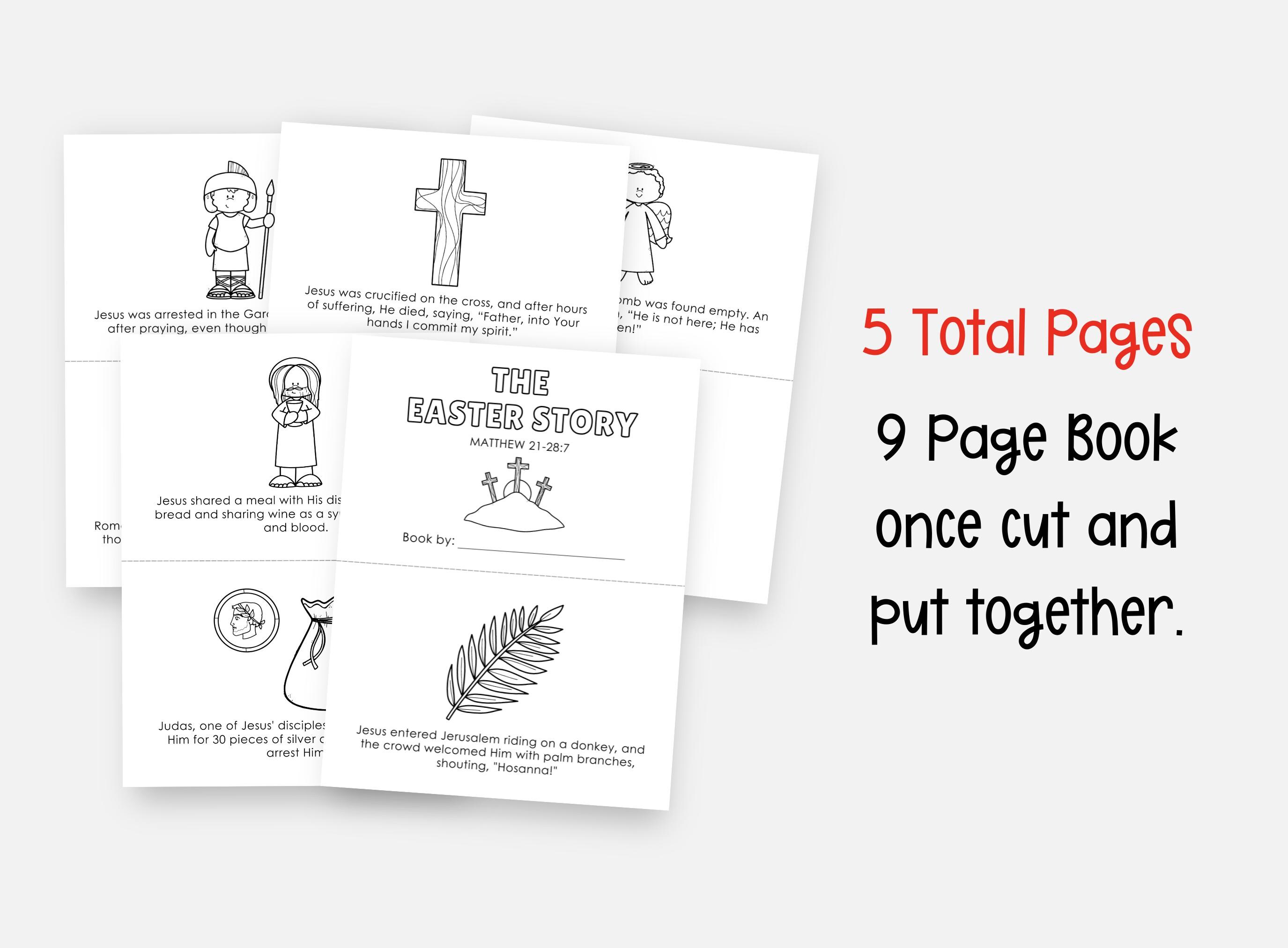 The Easter Story, Printable Mini Bible Book, Sunday School Craft, Holy ...