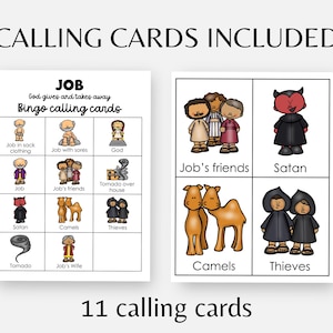 The Story of Job Bible Lesson Bingo Cards, Printable Sunday School ...