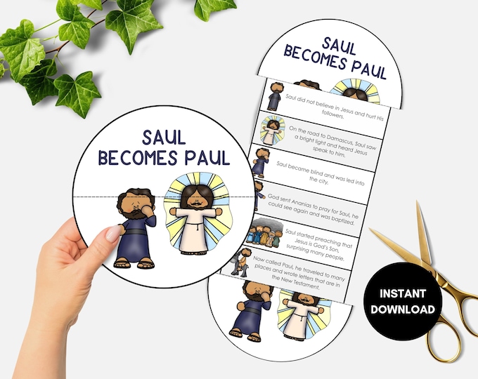 From Saul to Paul Coloring Wheel, Bible Story Activity for Kids ...