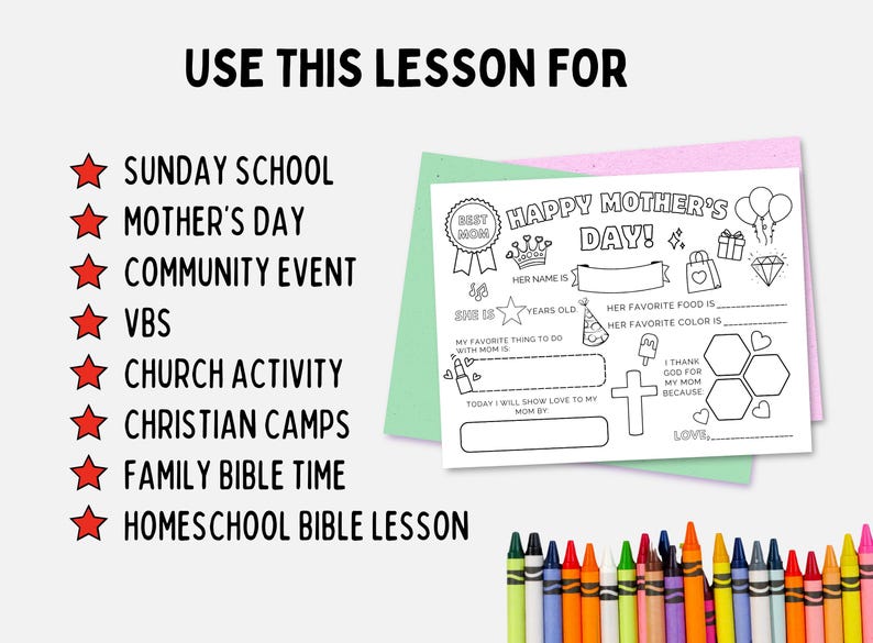 Mother's Day Bible Lesson, Printable Bible Craft for Kids, Baby Moses ...