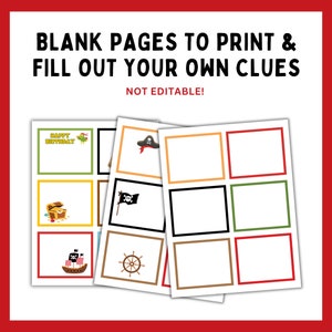 Pirate Birthday Treasure Hunt for Kids, Outdoor Scavenger Hunt Clues ...