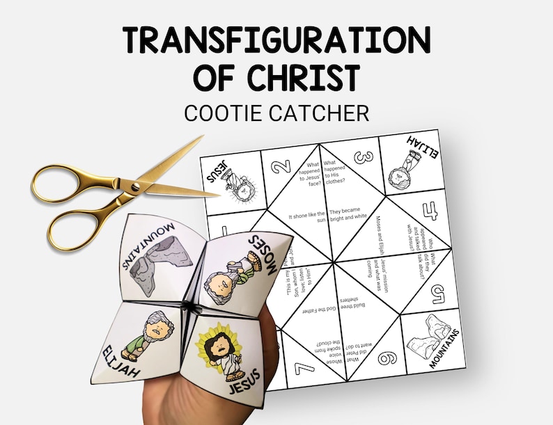 Transfiguration of Christ, Life of Jesus Cootie Catcher, Sunday School ...