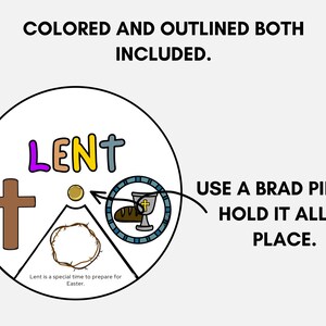 Lent Bible Coloring Wheel, Printable Sunday School Craft, Kids Holy ...